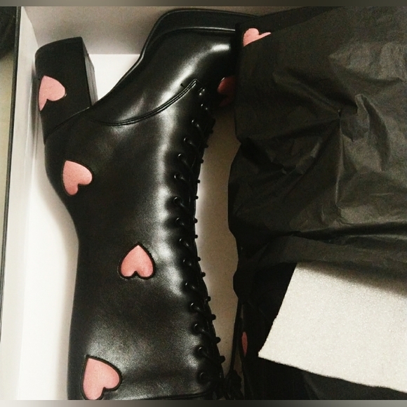 Dolls Kill | Shoes | Dolls Kill Candy Floss Pink Heart Platform Lacedup ...